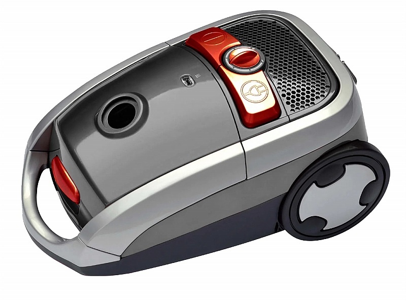 Horizontal dust bag vacuum cleaner